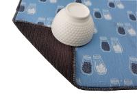 China 38x50cm Quick Dry  Blue Printed Microfiber Dish Drying Mat For Kitchen for sale