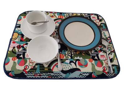 China Washable Microfiber Dish Drying Mat Colorful Printing  100% polyester for sale