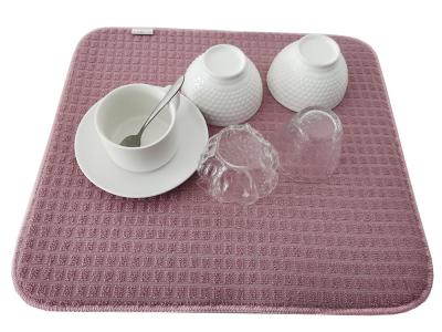 China 200gsm All Polyester Microfiber Dish Drying Mat Kitchen Usage for sale