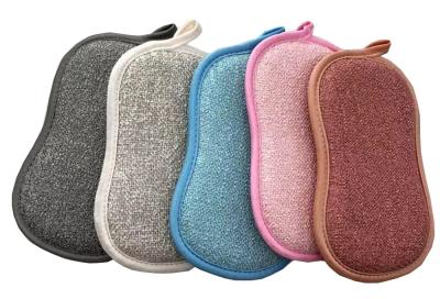 China 300gsm Dish  Microfiber Cleaning Pad Scrub Sponge For Kitchen Dish Washing Sponge for sale