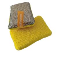 China Non Scratch Microfiber Cleaning Pad Scrub Sponge For Dishes Heavy Duty Scouring Power for sale