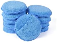 China Dia12cm Drying Washing Microfiber Towels For Car Wash Detailing Applicator Pads for sale