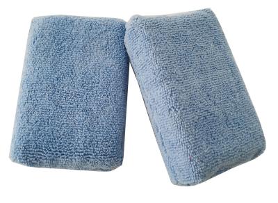 China Car Wax Applicator Pad Microfiber Car Care 12x8x3cm Rectangle Foam Cloth For Car Wash for sale