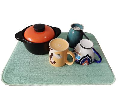 China 220gsm 38x50cm Kitchenware  Absorbent Dish Drying Mat Microfiber for sale