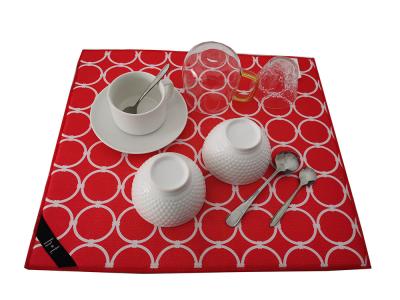 China 41x46cm 100%Polyester Microfiber Dish Drying Mat With Sponge for sale