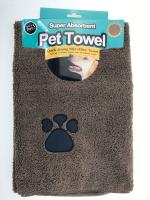 China Gray Color  Microfiber Pet Towel With Paw Embroider for sale
