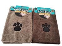 China Quick Dry Microfiber Super Absorbent Dog Bath Towel With Paw  Embroidery for sale