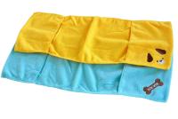 China Yellow Microfiber Pet Towel With Bone Embroider for sale