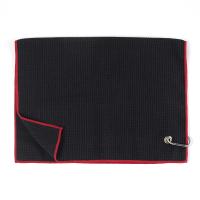 China Easy Carrying Black Microfiber Golf Towel Microfiber Waffle Weave Microfiber Towels for sale