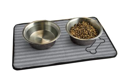China 14x21inch Microfiber Pet Towel  Water Absorbent Dog Food Bowl Mats for sale