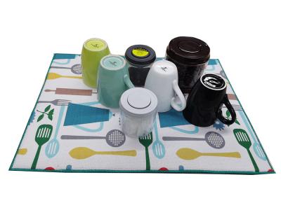 China 38x50cm Kitchen Counter Microfiber Dish Drying Mat for sale