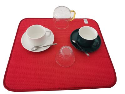 China Waffle Absorbent Dish Drying Mat 16x18Inch Draining Mats For Worktops for sale