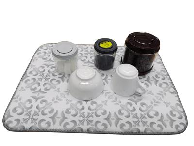 China Kitchen Customized Printed Decorative Dish Drying Mat  Dish Towel Sets for sale