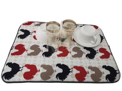 China 15x20inch Transfer Printing  Microfiber Dish Drying Mat For Kitchen for sale