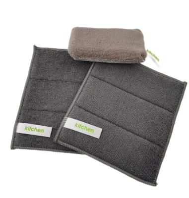 China Scrub Sponge For Dishes 17x23cm Microfiber  Lint Free Microfiber Cleaning Pad for sale