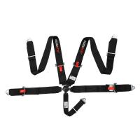 China EDDYSTAR Nylon Five Point Seat Belt Black Color Five Point Racing Harness for sale