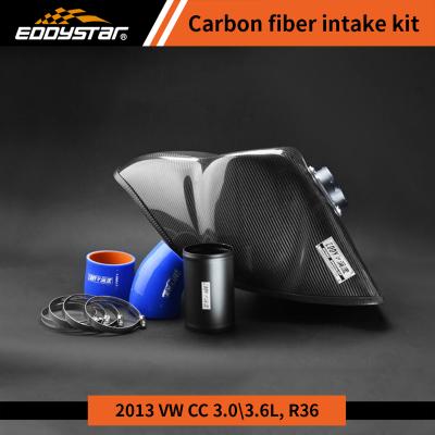China EDDYSTAR Carbon Fiber Airbox Intake System For VW CC R36 3.6L VR6 BWS BLV 2008-2017 for sale