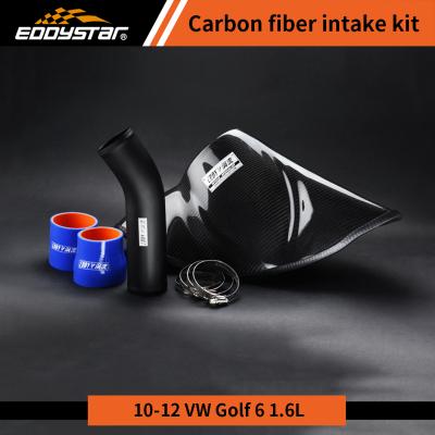 China EDDYSTAR Carbon Fiber Airbox Intake System For VW Golf 6 1.6L EA111 2010-2012 for sale