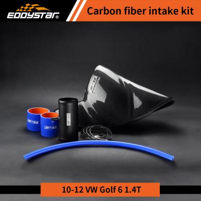 China EDDYSTAR Carbon Fiber Airbox Intake System For VW Golf 6 1.4T TSI EA111 2010-2012 for sale
