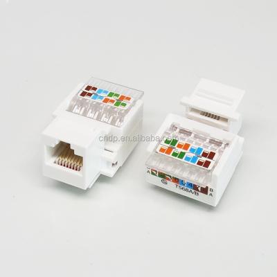 China Toolless Cat5E Keystone Jack 8P8C RJ45 Connector 125V 1.5A UL94V-0 for sale