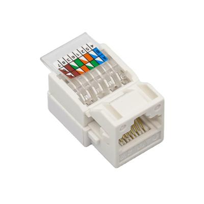 China White Modular Punch Down Cat5e Keystone Jack RJ45 Female Connector 8P8C for sale