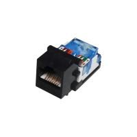 China UTP Cat5E Punch Down Ethernet Jack RJ45 Black Keystone Jack 125V 1.5A for sale