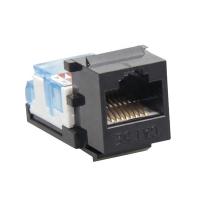 China UTP Cat5E Punch Down Ethernet Jack RJ45 Black Keystone Jack 125V 1.5A for sale