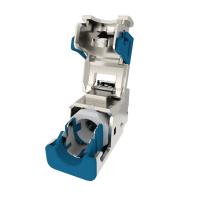 China RJ45 Shielded Toolless 180 Degree Cat6 STP Keystone Jack for Industrial Networking for sale