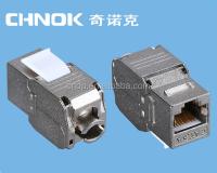 China Shielded RJ45 Tool-Free Keystone Jack Cat6A STP FTP 180 Degree Connector 22-26 AWG for sale
