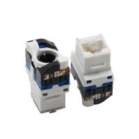 China Blue Cat6 Keystone Jack RJ45 UTP 8P8C 180 Degree Connector 125V for sale