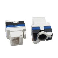 China Blue Cat6 Keystone Jack RJ45 UTP 8P8C 180 Degree Connector 125V for sale