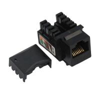 China Cat6 UTP 8P8C Black Keystone Jack 125V 1.5A for Structured Cabling for sale