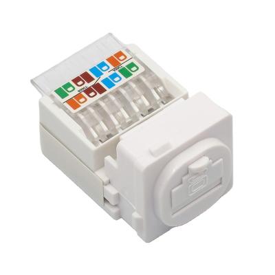 China 90 Degree Cat6 UTP Keystone Jack RJ45 Modular Jack with Dust Cover for sale
