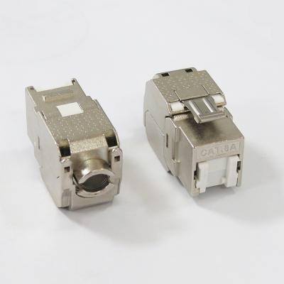 China 90 Degree White Cat6A Keystone Jack ABS Rj45 For Networking And Cabling for sale