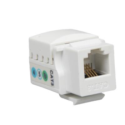 China Modular White Cat3 Keystone Jack Telephone Female 6p4c Rj11 Coupler for sale