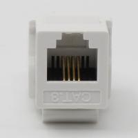 China RJ11 Cat3 8P4C 6P4C Toolless Keystone Jack Telephone Cable Joiner 180 Degree for sale