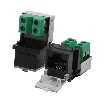 China 8P4C Cat3 Keystone Jack 6P4C 90 Degree Telephone Cable Connector for sale