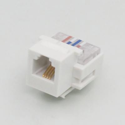 China Rj11 Cat3 Keystone Jack Female Toolless Telephone ABS for sale