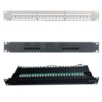 China Amp 24 Port Keystone Patch Panel RJ45 Cat6 Cat5e Fiber Optic 1U Rack Mount for sale