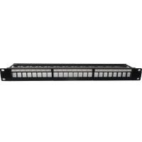 China 24 Port Blank RJ45 Keystone Patch Panel Cat6 UTP Rack Mount 1U for sale