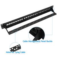 China Blank AMP 24 Port Keystone Patch Panel UTP Cat5e 1U 19 Inch for Network Rack for sale