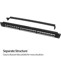 China Blank AMP 24 Port Keystone Patch Panel UTP Cat5e 1U 19 Inch for Network Rack for sale