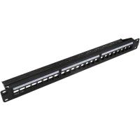 China Cat5e Cat6 Keystone Patch Panel 24 Port 1U 19 Inch Blank UTP Network Panel for sale