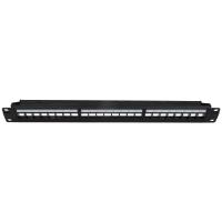 China Cat5e Cat6 Keystone Patch Panel 24 Port 1U 19 Inch Blank UTP Network Panel for sale
