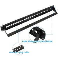 China Cat5e Cat6 Keystone Patch Panel 24 Port 1U 19 Inch Blank UTP Network Panel for sale