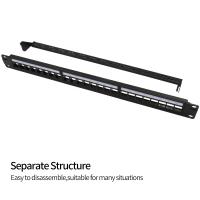 China Cat5e Cat6 Keystone Patch Panel 24 Port 1U 19 Inch Blank UTP Network Panel for sale