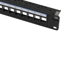 China Cat5e Cat6 Keystone Patch Panel 24 Port 1U 19 Inch Blank UTP Network Panel for sale
