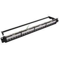 China 24 Port Cat6 Cat6A STP FTP Patch Panel 1U 19 Inch Blank Keystone Compatible for sale