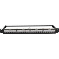 China 24 Port Cat6 Cat6A STP FTP Patch Panel 1U 19 Inch Blank Keystone Compatible for sale