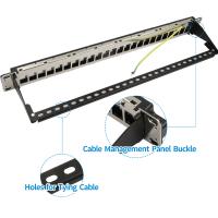China 24 Port Cat6 Cat6A STP FTP Patch Panel 1U 19 Inch Blank Keystone Compatible for sale